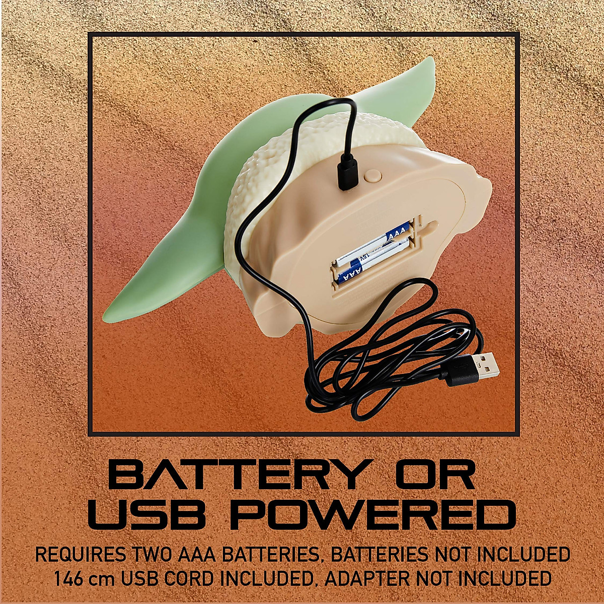 The Mandalorian Baby Yoda Grogu Desktop Light - Officially Licensed Star Wars Merchandise, Plastic