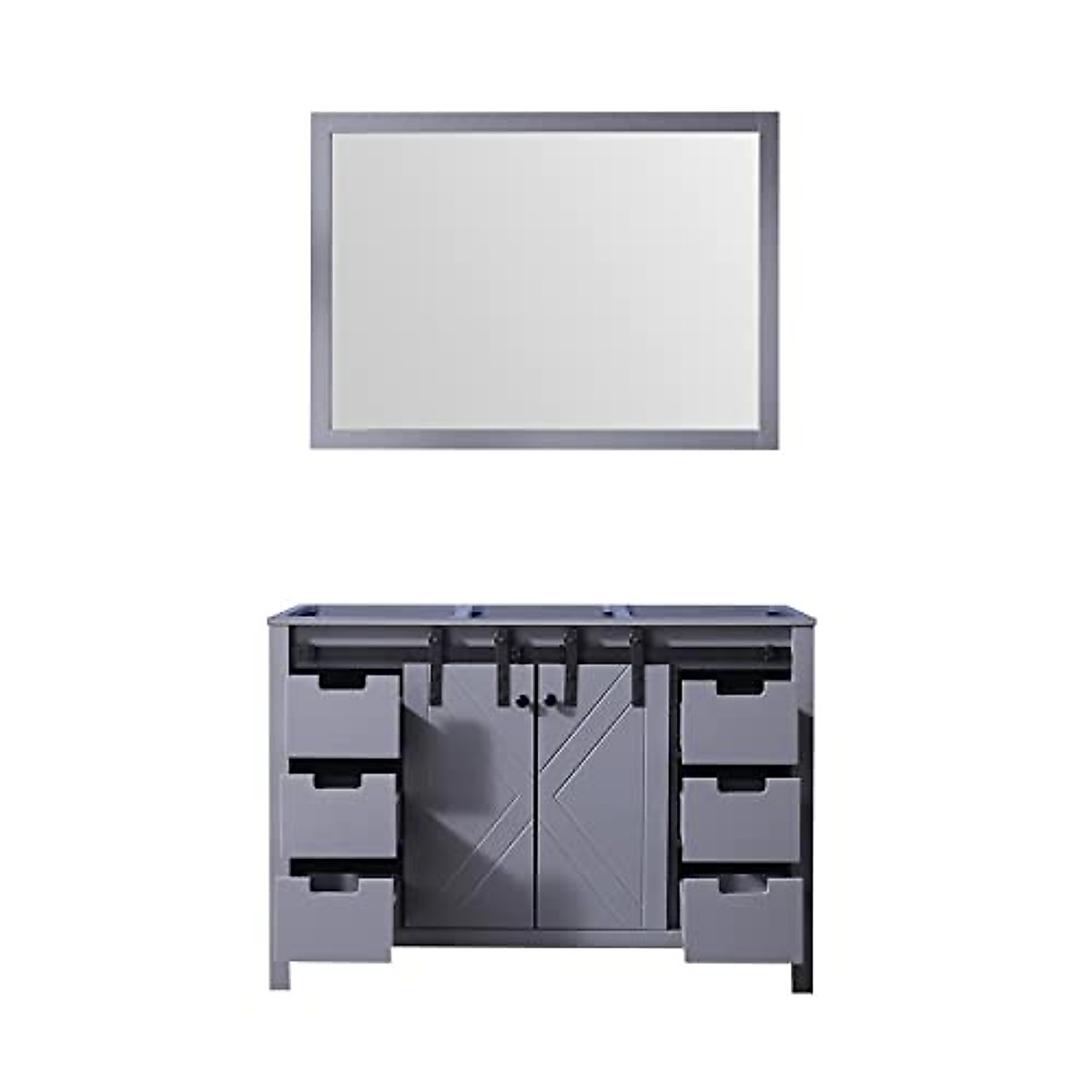 Lexora Home Marsyas 48" Single Vanity with Mirror in Dark Gray