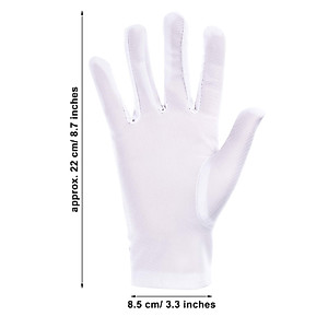 Sumind 3 Pairs Wrist Length Gloves Women Short Satin Gloves Opera Short Gloves for 1920s Wedding Party (Black 2, White 2, Red 2)