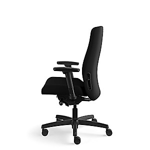 HON Endorse Mid-Back Task Chair- Upholstered Computer Chair for Office Desk, Black (HLWU)