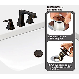 Artiwell Universal Bathroom Sink Drain Stopper, Fits Most Pop-Up Drains for Vessel Sink Lavatory Vanity, Sink Drain Strainer with Detachable Hair Catcher, Tested by Plumber in US (Oil Rubbed Bronze)