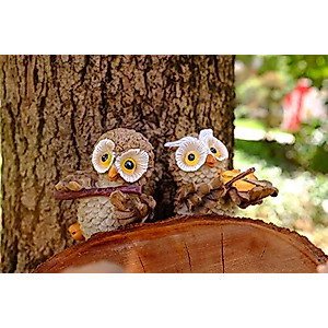 SMANSNAY Owl Decor Statue, Home Office Ornaments, Cute Owl Figurines for Home Decoration, Great Owl Gifts for Women, Boys, Girls(Pack of 4)