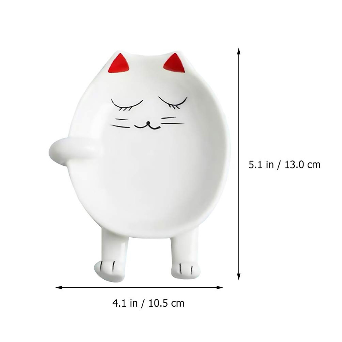 Luxshiny Spoon Rest Cat Spoon Rests ceramic utensil rest Pot Cover Holder spoon and chopstick stand for Stove Kitchen Japanese Decor