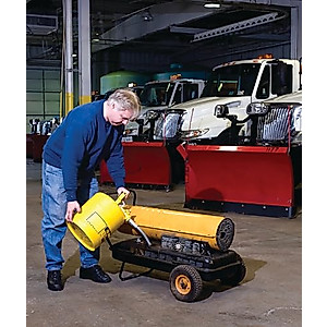 Justrite 5 Gallon Type II Yellow Safety Can for Diesel with Flame Arrester, Self-Closing Lid, and 1" Flexible Metal Spout, Made in the USA, Galvanized Steel Flammable Storage Can, 7250230
