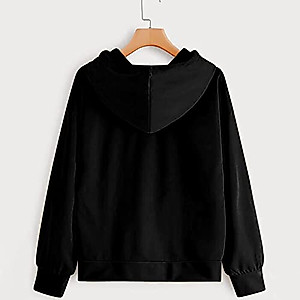 KSODFNXH Womens Sweatshirt Solid Color Heart Printed Drawstring Button Up Sweatshirts Casual Fashion Long Sleeve Hoodies