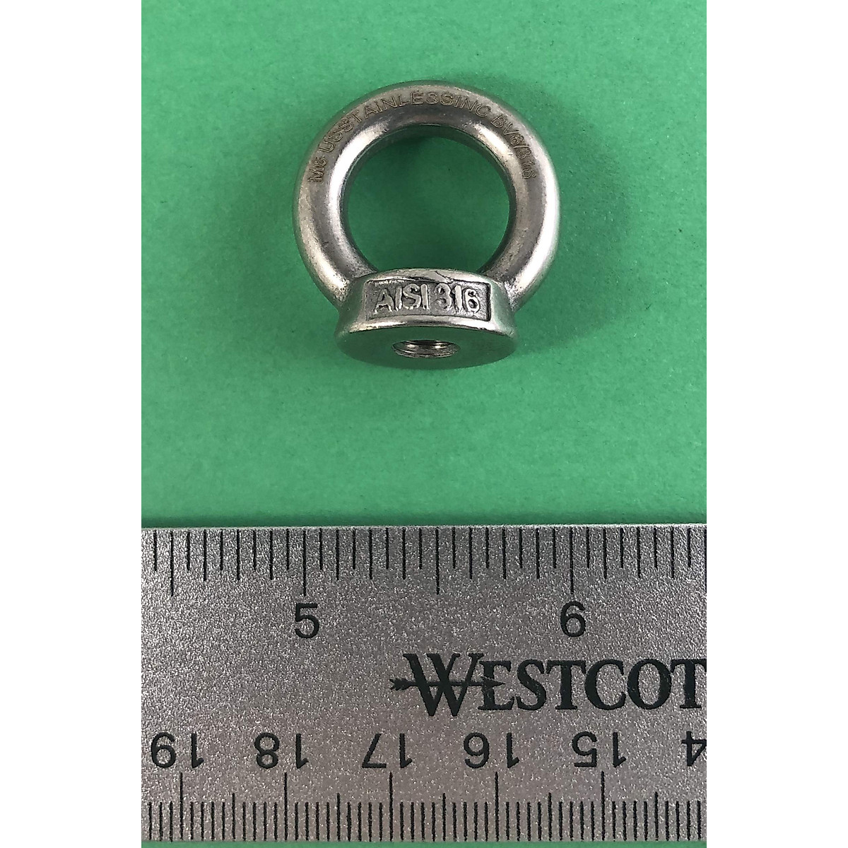 US STAINLESS 2 Pieces Stainless Steel 316 Lifting Eye Nut 1/4" UNC Heavy Duty Marine Grade Pitch of 20