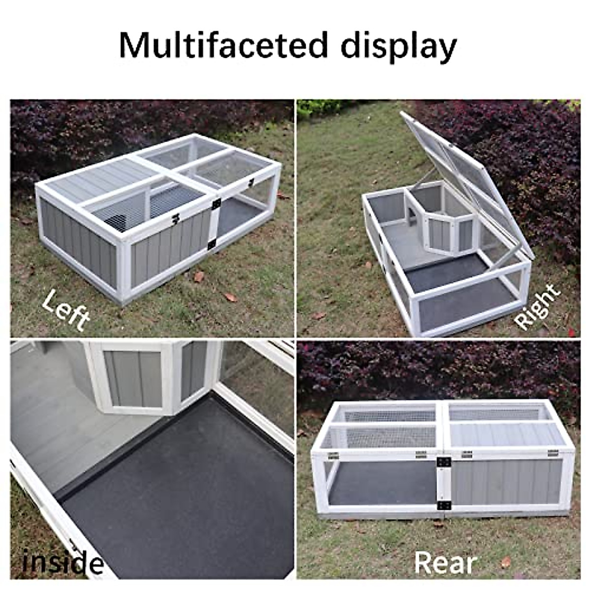 Tortoise Habitat, Wooden Tortoise House w/Removable Waterproof Tray Indoor Outdoor Turtle Enclosure for Small Animals Outdoor Wooden Reptile Cage