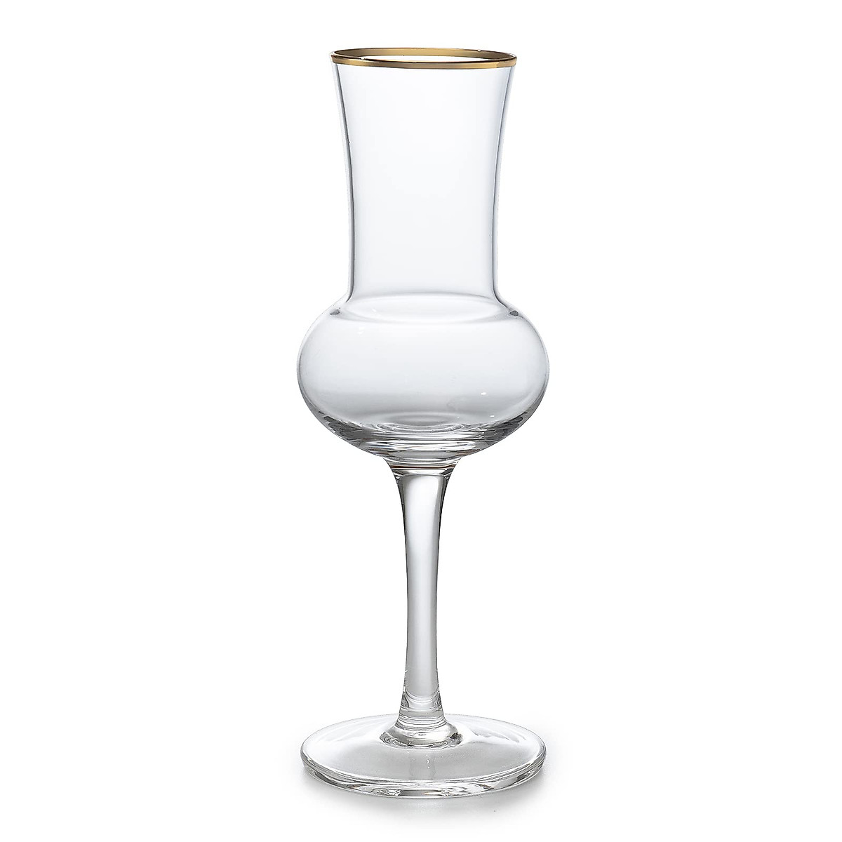 The Wine Savant Crystal Set of 6 Grappa Glasses 3oz Post Dinner Drinks, Italian Tulip Shape, Tasting Glasses, Perfect For Nosing and Sipping, Glasses for Absinthe, Aperol, Sherry, Aperitif, Scotch