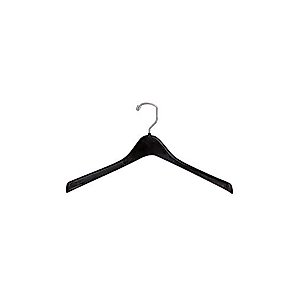 17 inch Contoured Black Plastic Coat Hangers- Case of 100