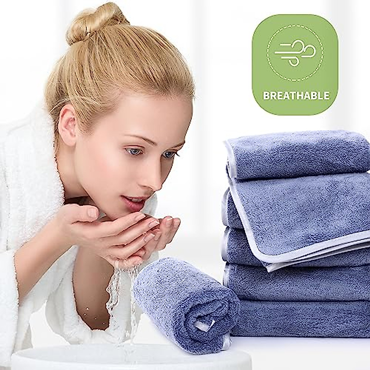 Cosy Family Ultra Soft Microfiber Absorbent Hand Towel Set of 6 - Silk Hemming Towels for Bathroom - Quick Drying - Perfect for Bath, Fitness, Gym, Shower, Hotel, and Spa - 16x28 Inch, Light Teal