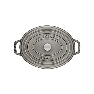 STAUB Cast Iron Roaster/Cocotte, Oval 17 cm, 1 L, Graphite Grey
