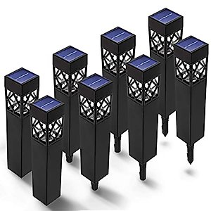 Home Zone Security 8 Pack Solar Outdoor Pathway LED Lights, Charging by Sunlight, Sensor Trigger Light at Night, No Wiring Require, Mount Anywhere for Walkway Yard Backyard Lawn Landscape Decorative
