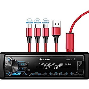 Pioneer MVH-X390BT Digital Media Receiver with Pioneer ARC app, MIXTRAX, Built-in Bluetooth and USB Direct Control for iPod/iPhone and Android Phones & zonoz 3 in 1 Multi USB Charging Cable (Bundle)