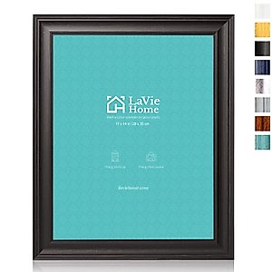 LaVie Home 11x14 Picture Frames (1 Pack, Black) Rustic Photo Frame Set with Tempered Glass for Wall Mount Display