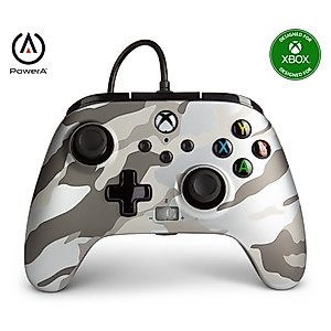 PowerA Enhanced Wired Controller for Xbox Series X|S - Metallic Arctic Camo, gamepad, wired video game controller, gaming controller, Xbox Series X|S