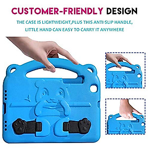 FIREVASE Tablet Case for Samsung Galaxy Tab A 8.0 Inch,2019 SM-T290/T295, EVA Protective Case Shock Absorption Convertible Built-in Handle Lightweight Child Protective Case with Shoulder Strap (Blue)