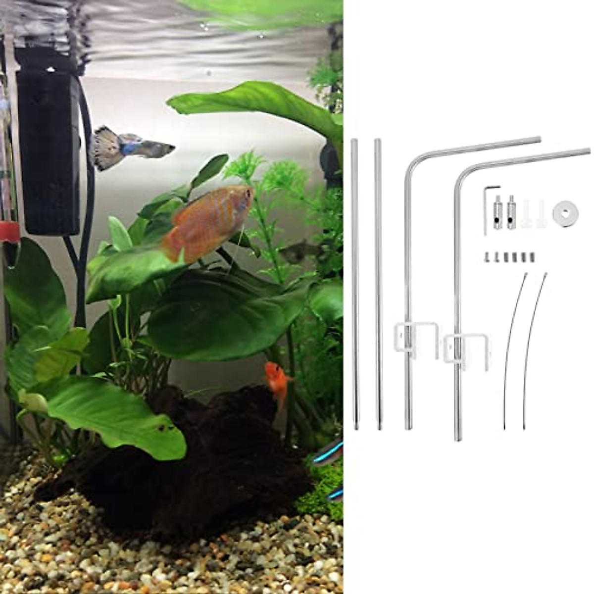 iplusmile Fish Tank Accessory Aquarium Lighting Holder Fish Tank Light Stand Kit, Adjustable Fish Tank Light Rack Aquarium Stand for Aquatic High LED Light Lamp Light Hanging Bracket