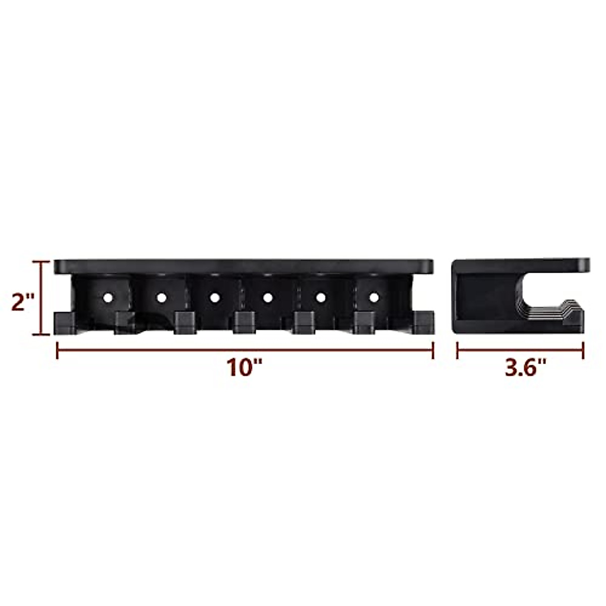 Adoreal Solid ABS Standard PMAG Rack Wall Mount with Storage Shelf, 4 Slots Gun Rack Wall Mount