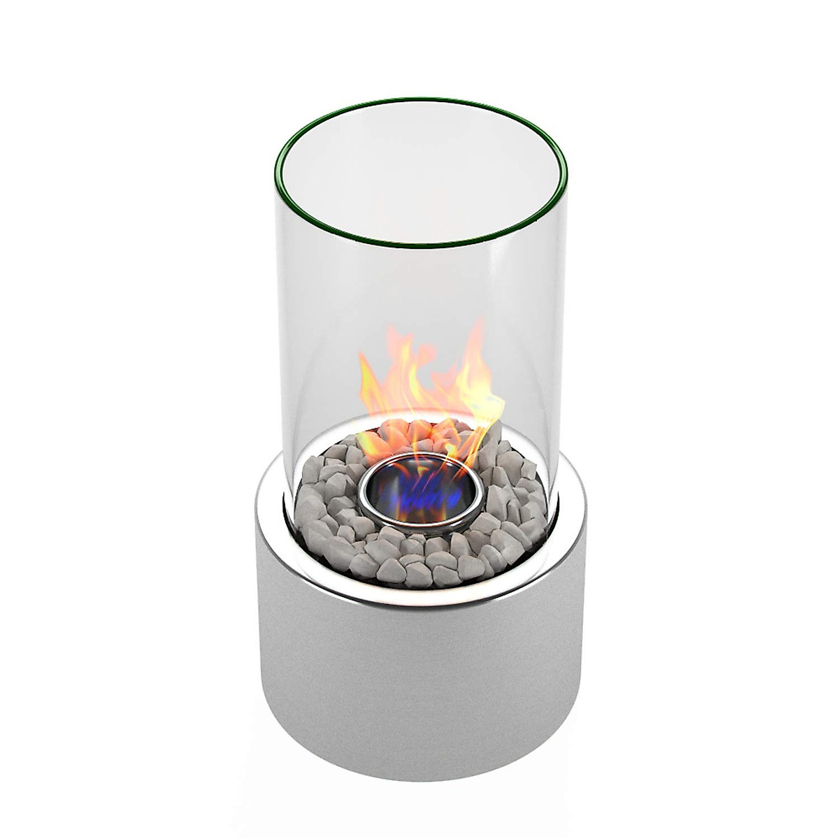 Regal Flame Eden Ventless Tabletop Portable Bio Ethanol Fireplace in Stainless Steel