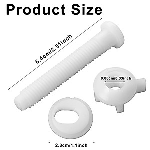 Toilet Seat Screws Replacement Universal White Plastic Toilet Seat Bolts and Nuts Toilet Seat Hinge Bolt Screws Parts Replacement Kit Toilet Lid Screws Hardware