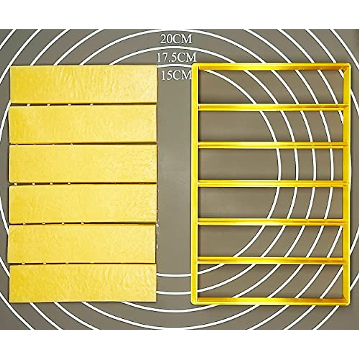 4 x 1 Inch Cookie Stick Cutter, Multi Cutter for 6 pieces, Rectangle-Shaped Dough, Fondant Multicutter (Cookie Sticks (4x1 inch))