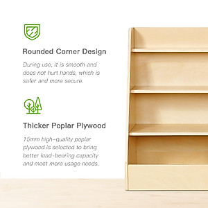 OOOK Montessori Bookshelf and Toy Organizer, Kids Bookshelf with Spacious Storage and Big Display Bookshelf, Nursery Book Shelves for Kids Rooms Ideal for Child Growth