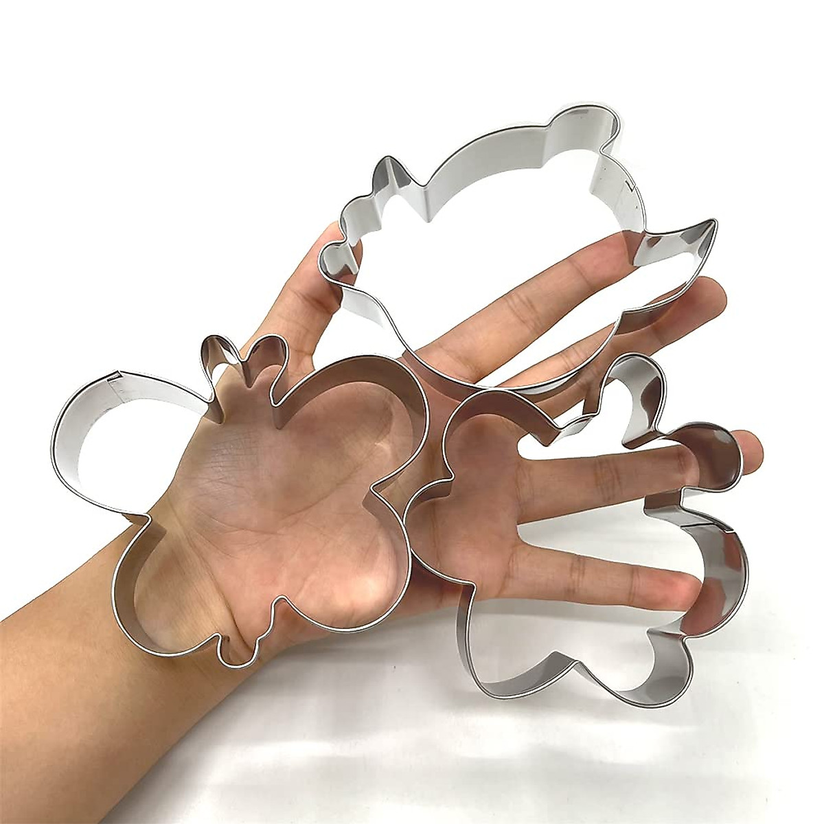 LILIAO Animal Cookie Cutter Set Kids, 3-Pc., Bird, Butterfly and Bee Biscuit Bread Cutters, Stainless Steel, by J.Cookies