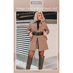 WERFORU Women Vintage Wide Elastic Thick Stretch Belt with Interlock Buckle for Dress Halloween