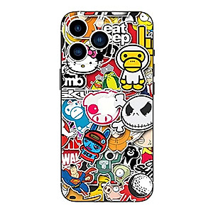 HK Studio Sticker Bomb Skin Decal (Not Case) for iPhone 13 Pro Max - No Bubble, Slim, Waterproof - Protecting & Personalizing iPhone's Back, Camera, Frame
