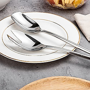 IMEEA Salad Servers 18/10 Stainless Steel Salad Serving Utensils Salad Spoon Fork 10-Inch