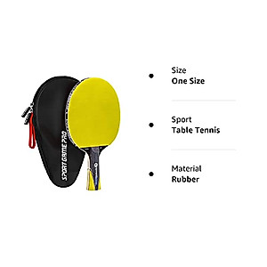 Ping Pong Paddle with Killer Spin + Case for Free - Professional Table Tennis Racket for Beginner and Advanced Players - Improve Your Ping Pong Skills with JT Ping Pong Paddle Set (Yellow)