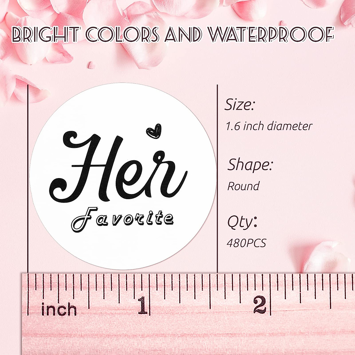 480 Pcs His Her Our Favorite Stickers for Wedding Candy Envelope Wedding Party Guest Gift His Favorite Her Favorite Stickers Labels White and Black Wedding Favor Stickers