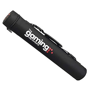 The Gaming Mat Company 2 Player Compatible Pokemon Playmat for Pokemon Cards- 28" x 18" x 0.16" Black & Red Battle Mat Stadium Board & Carry Case/Tube