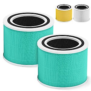 Core 300 Toxin Absorber Replacement Filter for LEVOIT Core 300 Core300-P Core 300S Core 300S-P VortexAir Air Purifier, 3-in-1 HEPA and Activated Carbon, Core 300-RF-TX, 2 Pack, Green