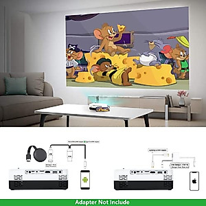 Salange Mini Projector 2022 Upgraded Portable Video Projector for Cartoon, Kids Gift, LED Projector, Compatible with 1080P HDMI TV Stick USB AV Laptop,Smartphone, for Home Cinema & Outdoor Movies