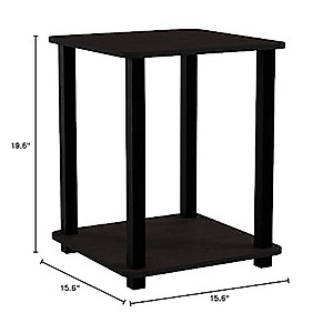 Furinno Simplistic Set of 2 End Table, Dark Walnut