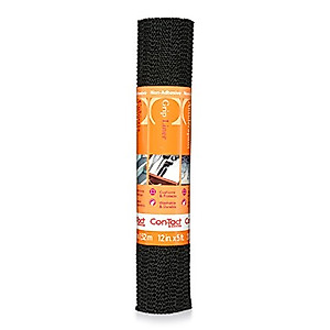 Con-Tact Brand Non-Adhesive Shelf, Cabinet and Drawer Liner, 12" x 5', Black