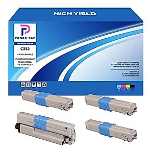 Toner Tap High Yield for Okidata C332dn MC363dn (4 Pack Bundle) 46508704 46508703 46508702 46508701 Replacement Compatible Cartridges