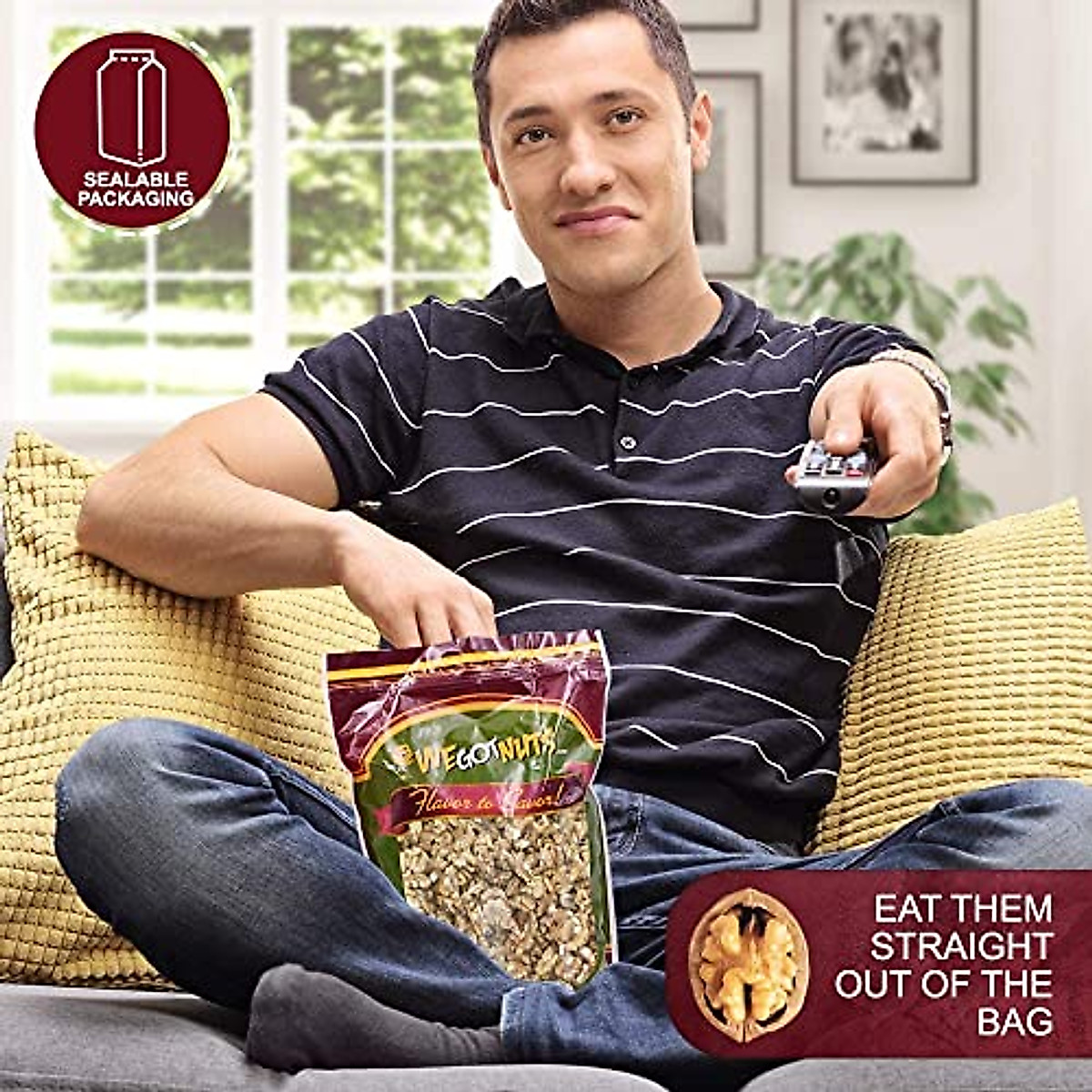 Three Pounds Of California Light Walnuts, 100% Natural, NO PPO, No Preservatives,Shelled,Raw - We Got Nuts