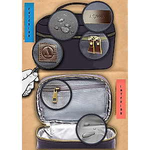 Adyson Insulated Lunch Bag – Leakproof Lunch Bag for Men, Women – Durable Water-Resistant Canvas Lunch Bag – Food Thermos Bag with Pockets and Handle – Charcoal