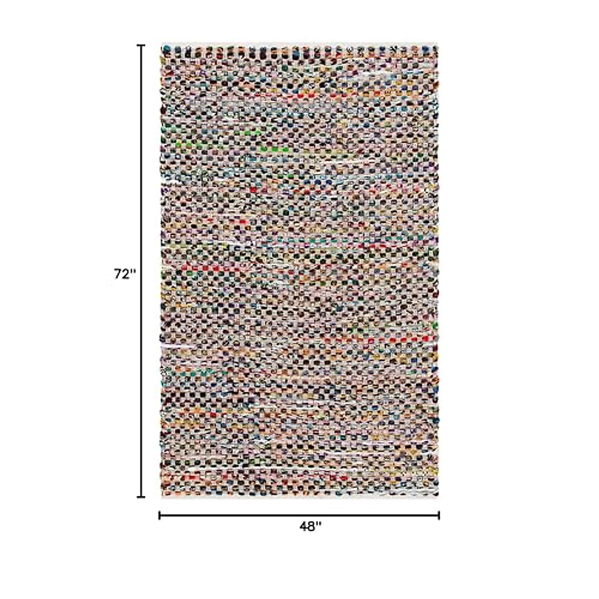 SAFAVIEH Cape Cod Collection Accent Rug - 4' x 6', Natural & Multi, Handmade Boho Braided Jute, Ideal for High Traffic Areas in Entryway, Living Room, Bedroom (CAP302A)