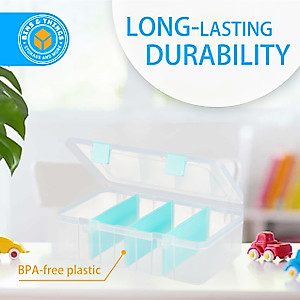 Bins & Things Storage Container with Organizers - 8 Compartments - Blue - Craft Storage/Craft Organizers and Storage - Bead Organizer Box/Art Supply Organizer