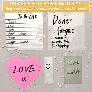Transparent Sticky Notes with Marker, 3x3 inch Clear Sticky Note Pads, 7 Pack Translucent Sticky Note See Through School Office Supplies for Book Notes Highlights, Clean Removal (7 pack-clear)