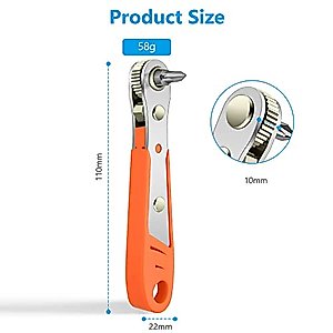 OSDUE Mini Ratchet Wrench,Right Angle Phillips Magnetic Screwdriver for Tight Spaces with 1/4" Drive High Torque Offset Reversible Mini Ratchet Offset Screwdriver for Tight Areas （1 Pc Ratchet Wrench）