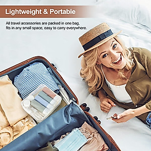 Silicone Travel Bottles Set for Toiletries - 14 Pack Leak Proof Travel Containers for TSA Approved Squeezable Refillable Travel Accessories for Shampoo Conditioner Lotion Body Wash (3.04 oz/Brown)