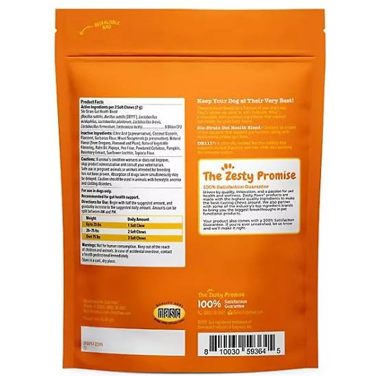 Probiotic Bites for Dogs 170 Soft Chews– Compatible with Zesty Paws Pumpkin Flavor