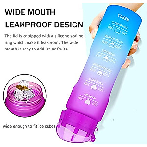 XACIOA 32oz/18oz Water Bottle with Straw & Motivational Time Marker, Leakproof BPA Free,Ensure You Drink Enough Water Throughout The Day for Fitness and Outdoor Sport-Straw Brush & Cup Brush