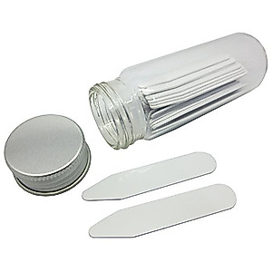 Lary 28 Pcs Plastic Collar Bones Shirt Stays in Glass Bottle Length 2 inches