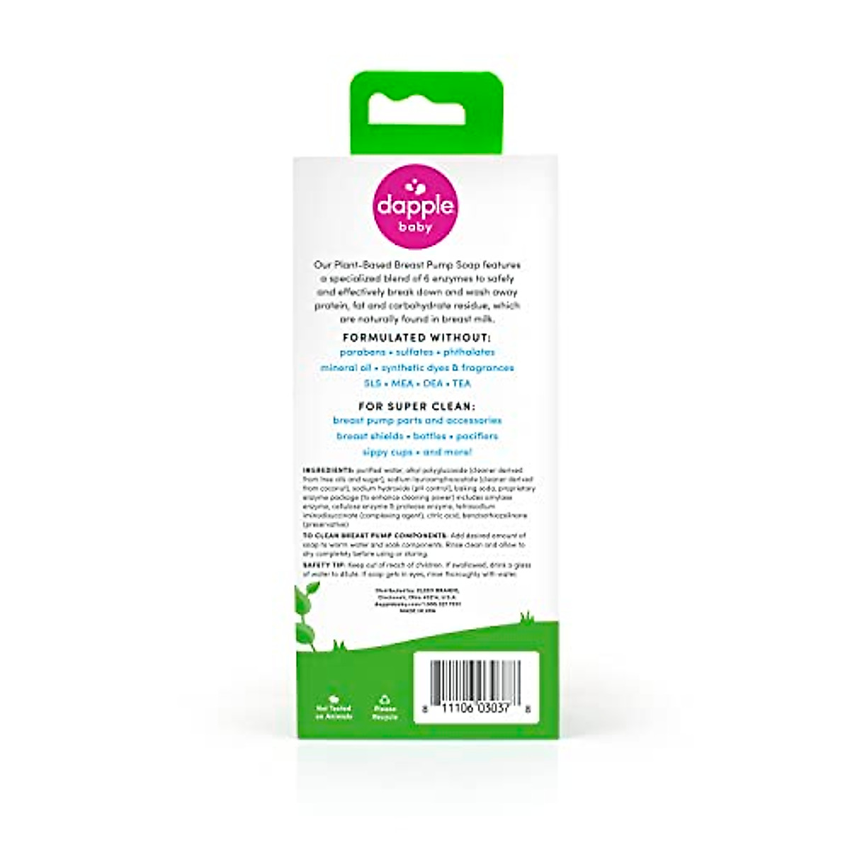 Dapple Breast Pump Soap Baby, 8 Fl Oz Bottle, Fragrance Free, Plant Based & Hypoallergenic Liquid Soap - Easy Rinse Formula Removes Milk Residue & Leaves No Taste