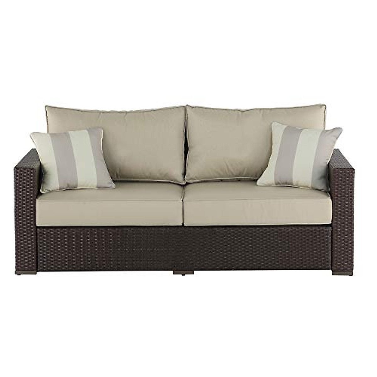 Serta Laguna Resin Outdoor Patio Furniture Collection, Sofa, Brown Wicker